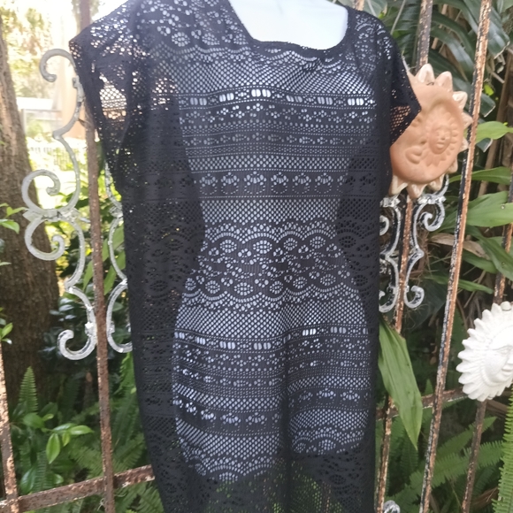 Mossimo Supply Co. | Swim | Mossimo Sexy Black Sheer Mesh Swim Cover Up ...